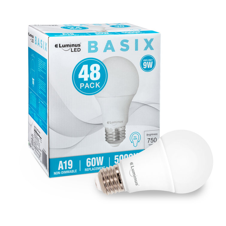 Luminus 60 Watt Equivalent A19 E26/Medium (Standard) 5000K LED Bulb - Wayfair Canada